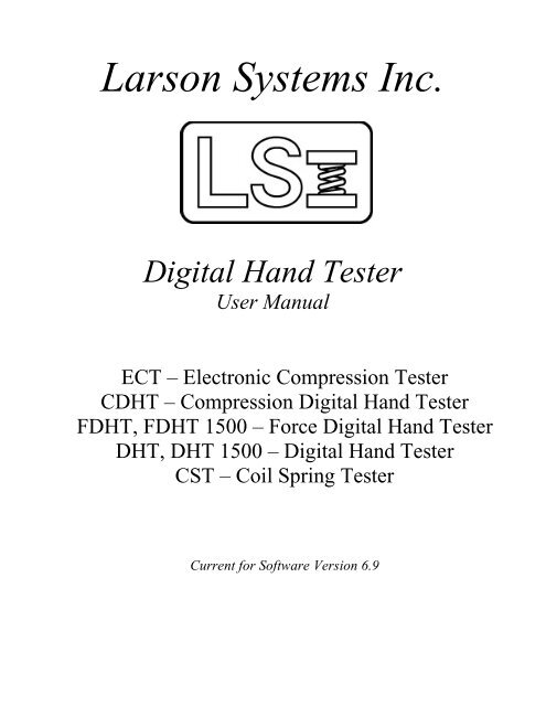 DHT Series User Manual - Larson Systems Inc.