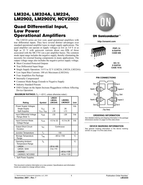 LM324, LM324A, LM224, LM2902, LM2902V, NCV2902 ... - Intusoft