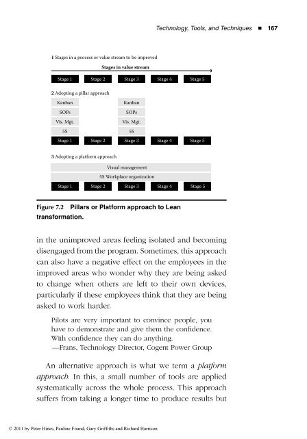 1 Stages in a process or