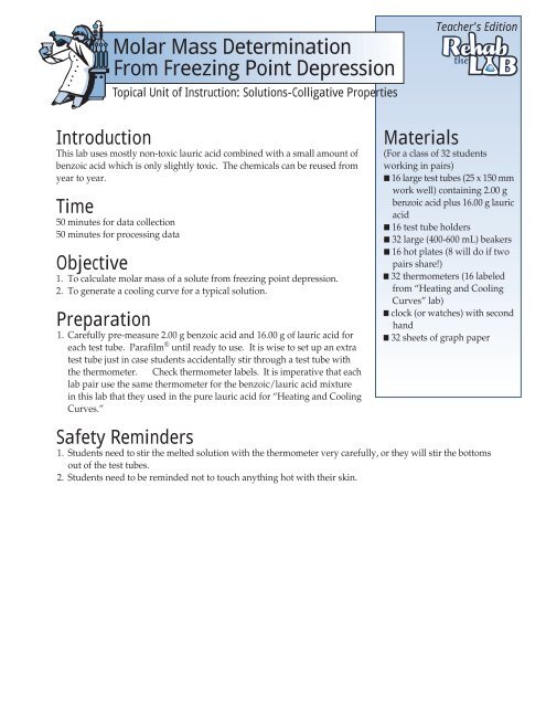 Freezing Point Depression Lab