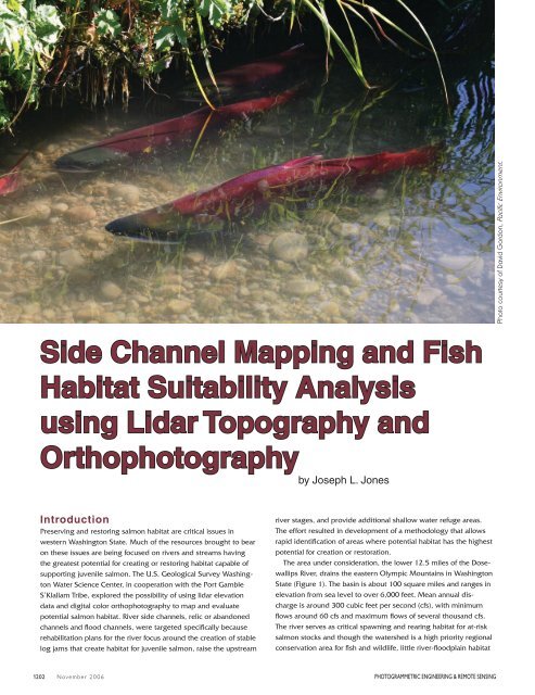 Side Channel Mapping and Fish Habitat Suitability Analysis ... - asprs
