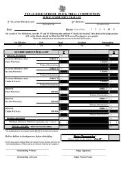 PaSRBA Rabbit Showmanship Score Sheet
