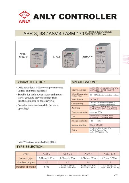 APR-3 - Anly Electronics Co., Ltd.