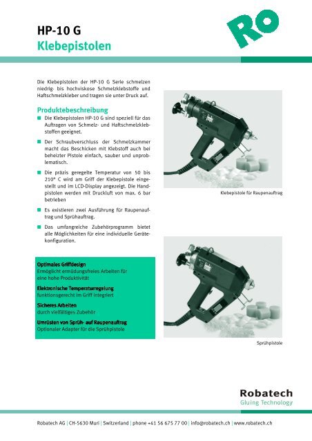 Handpistole HP 10G: (pdf) - Robatech AG