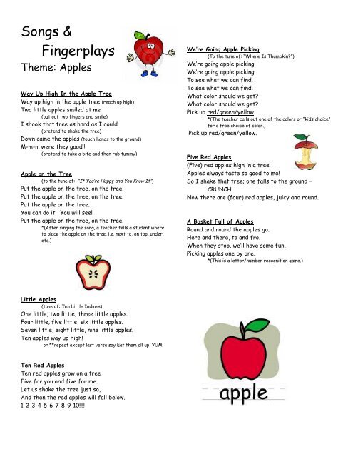 fingerplays apples - Preschool