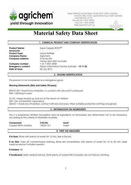 Supa Copper EDTA - MSDS.pdf - Agrichem