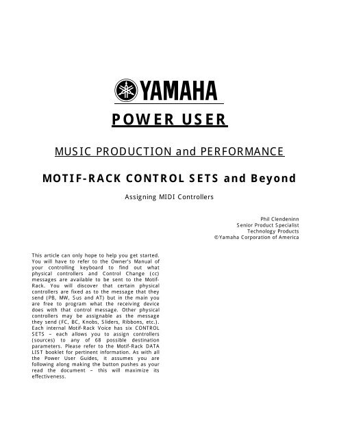 MOTIF-RACK CONTROL SETS and Beyond - Keyfax