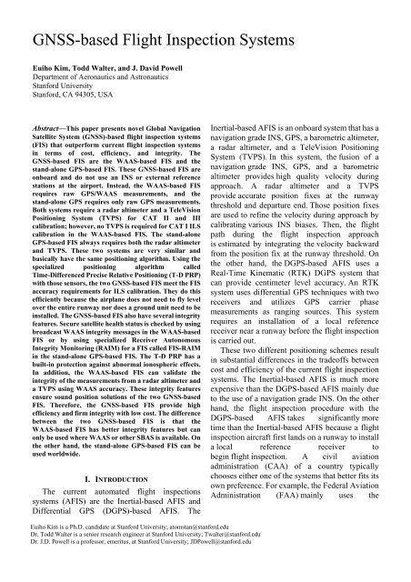 GNSS-based Flight Inspection Systems - icasc