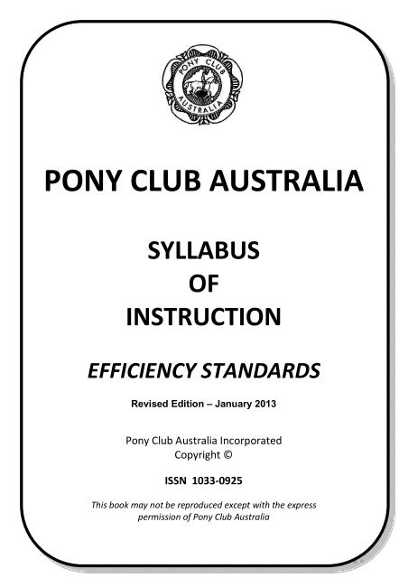 PCA Syllabus of Instruction (3) January 2013 Clare test - Pony Club ...