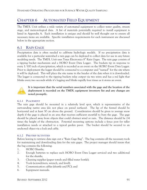 STANDARD OPERATING PROCED