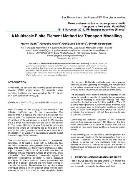 A Multiscale Finite Element Method for Transport Modelling