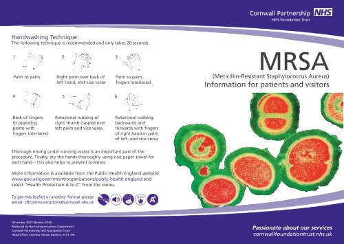 MRSA leaflet - the Royal Cornwall Hospitals Trust website...