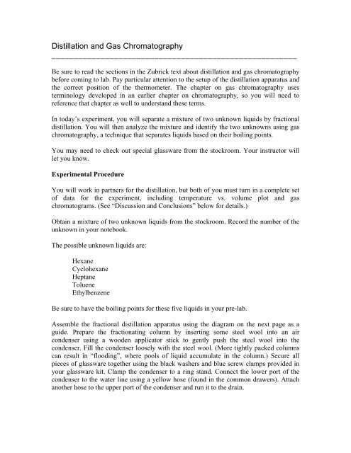 Distillation And Gas Chromatography