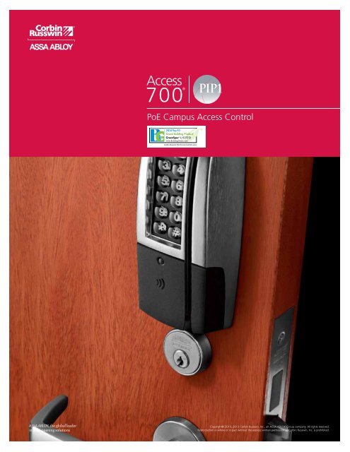 CORBIN RUSSWIN Access 700 PIP1 Catalog - Access Control ...