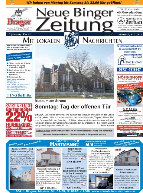 Sonntag: Tag der offenen Tür - Neue Binger Zeitung