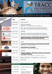 Overview - TRACC - Powering Continuous Improvement