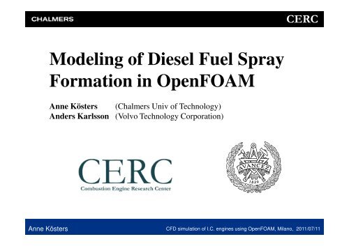 Modeling of Diesel Fuel Spray Formation in OpenFOAM - Internal ...