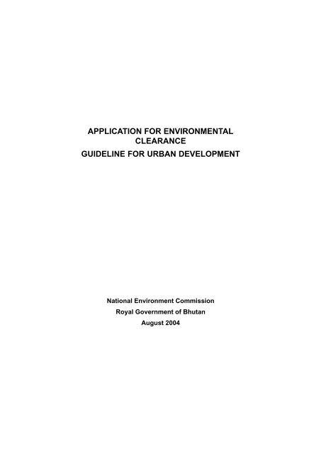 Application of Clearance: Guidelines for Urban Development