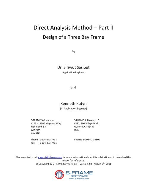 Direct Analysis Method â Part II - S-FRAME SOFTWARE