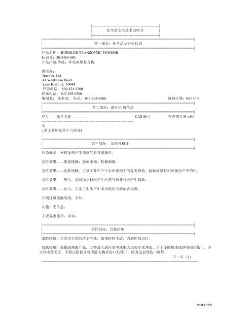 Buehler Transoptic Powder