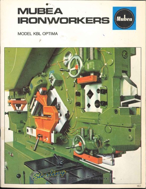Mubea Ironworkers Model KBL Optima Brochure - Sterling Machinery