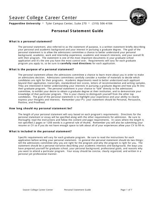 Personal Statement Guide - Pepperdine University