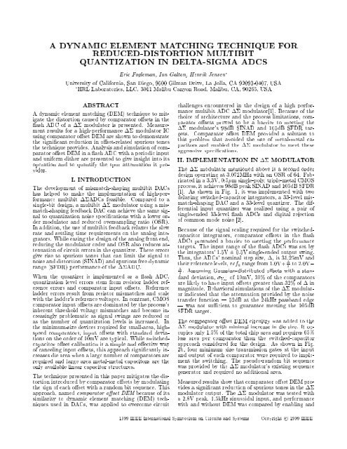 a dynamic element matching technique for reduced-distortion