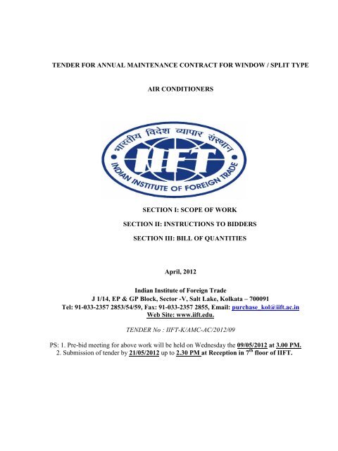 TENDER FOR ANNUAL MAINTENANCE ... - Computer Centre