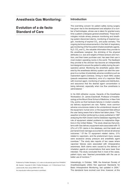 Anesthesia Gas Monitoring: Evolution of a de facto ... - Masimo