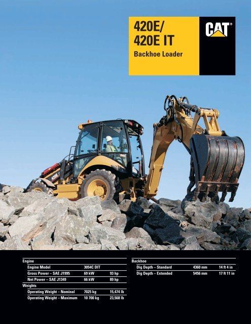 Specalog for 420E/420E IT Backhoe Loader ... - Kelly Tractor