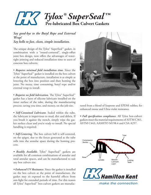 hk tylox superseal pre-lubricated box culvert gaskets - Shaw Precast ...