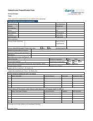 Subcontractor Prequalification Form - Davis Reed Construction