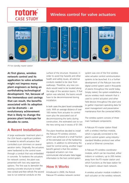 Wireless Control for Valve Actuators - Rotork
