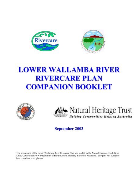 lower wallamba river rivercare plan companion booklet