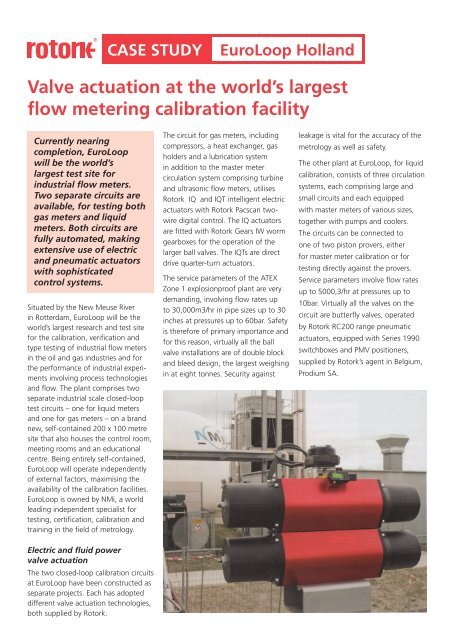 Valve actuation at the world's largest flow metering ... - Rotork
