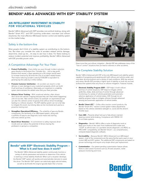 ABS 6 ADV with ESP for Vocational Vehicle [PDF, 139 kB] - Bendix