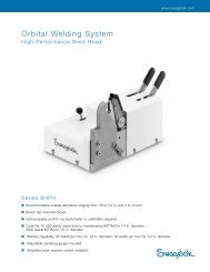 Orbital Welding System, High-Performance Weld Head ... - Swagelok