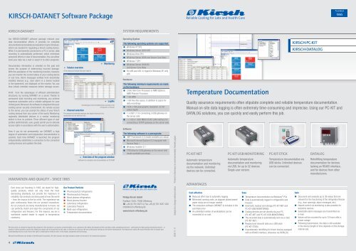 Temperature Documentation KIRSCH-DATANET Software Package