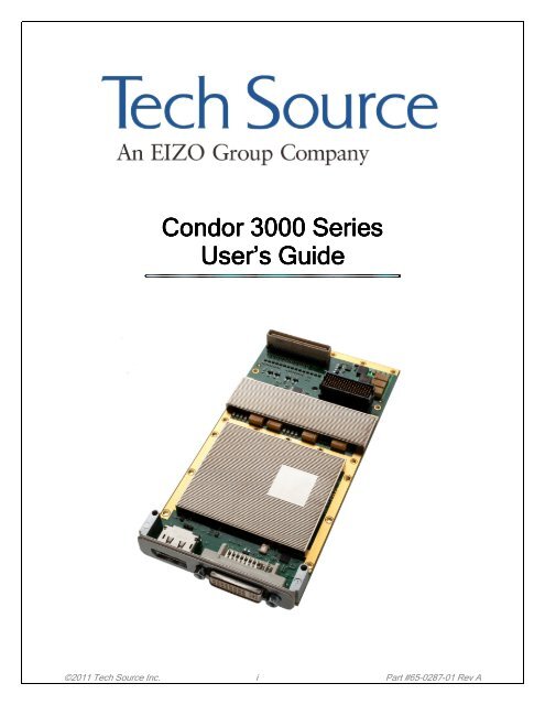 Condor 3000 Series - Tech Source