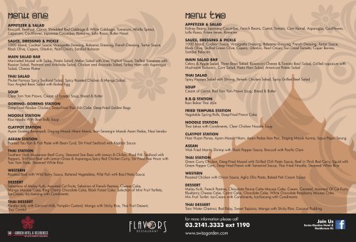 Download Menu - Swiss-Garden Hotel