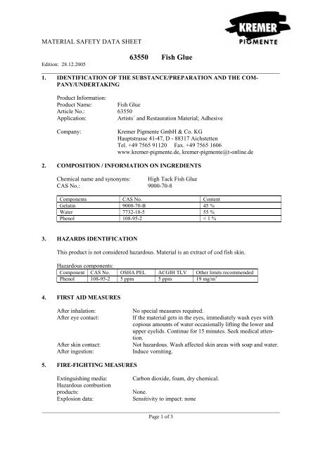 Material Safety Data Sheet (pdf)