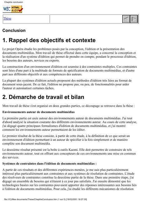 Chapitre conclusion - Projet Opéra