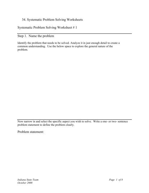 34. Systematic Problem Solving Worksheets Systematic Problem ...