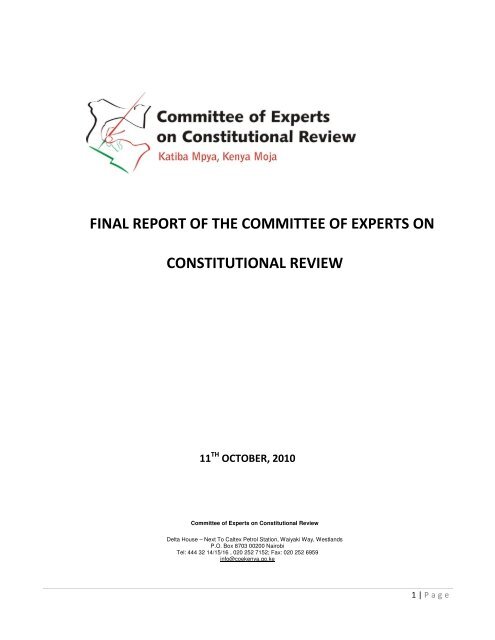 Final Report of the Committee of Experts on Constitutional Review