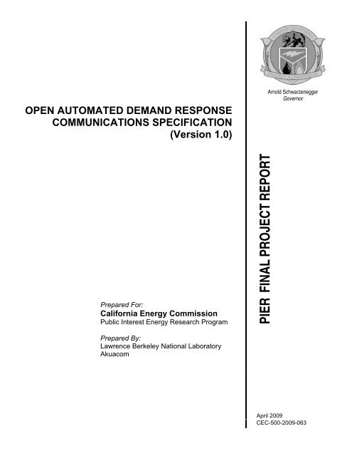 Open Automated Demand Response Communications Specification ...