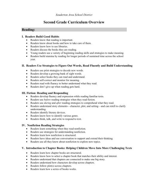 Grade 2 Curriculum Overview - Souderton Area School District