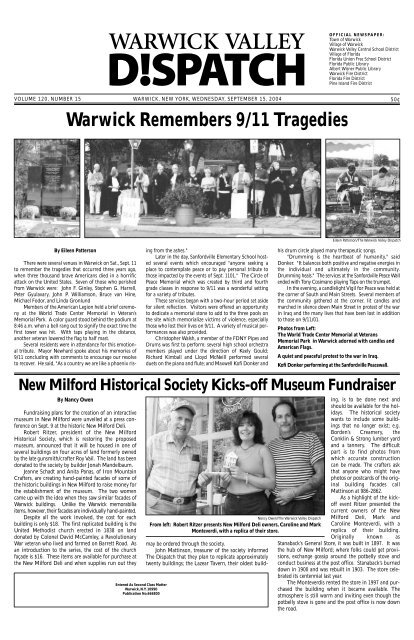 Warwick Remembers 9/11 Tragedies - Albert Wisner Public Library