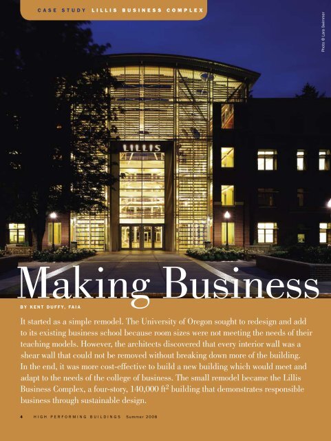 Lillis Business Complex, University of Oregon, Eugene ... - BetterBricks