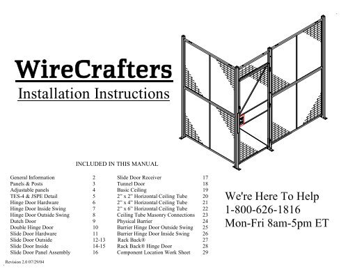Style 840 Woven Wire Partition Installation Instructions - WireCrafters