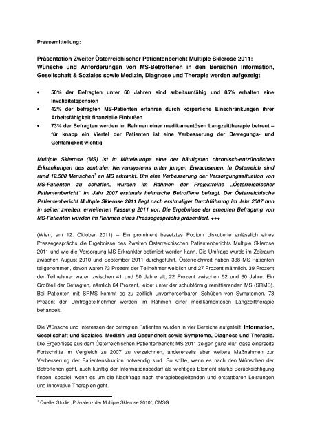 Pressetext PK MS Patientenbericht